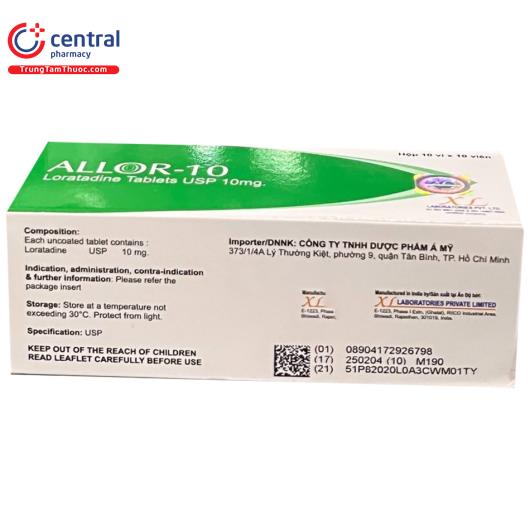 [CHÍNH HÃNG] Thuốc Allor-10 điều trị dị ứng và mề đay