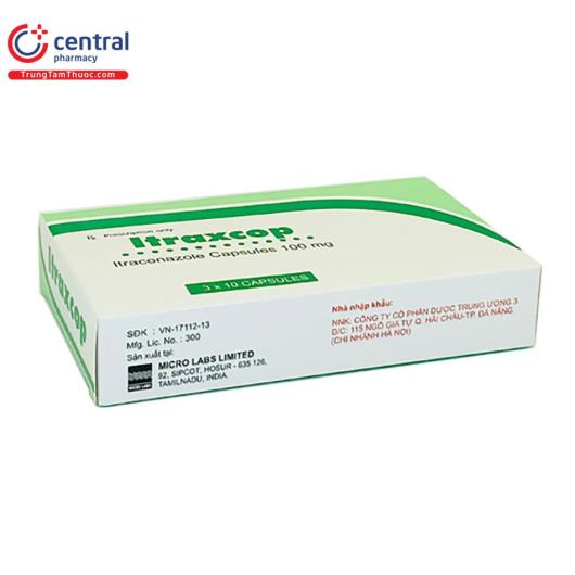 Thuốc Itraxcop (Itraconazole 100mg): tác dụng, chỉ định, lưu ý