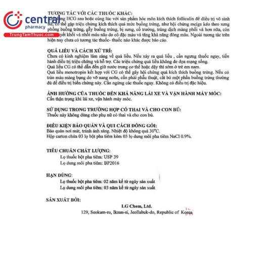 [CHÍNH HÃNG] Thuốc IVF-C 5000IU: Điều trị rối loạn chức năng sinh dục