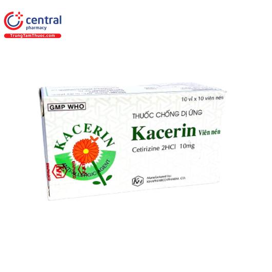 [CHÍNH HÃNG] Thuốc Kacerin 10mg hộp 10 vỉ 10 viên trị viêm mũi dị ứng