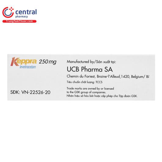 [CHÍNH HÃNG] Thuốc Keppra 250mg - điều trị động kinh