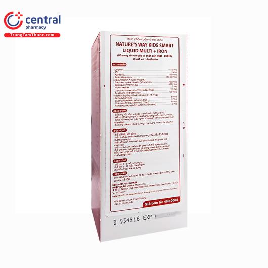 [CHÍNH HÃNG] Kids Smart Multi + Iron liquid cung cấp vi chất cho bé