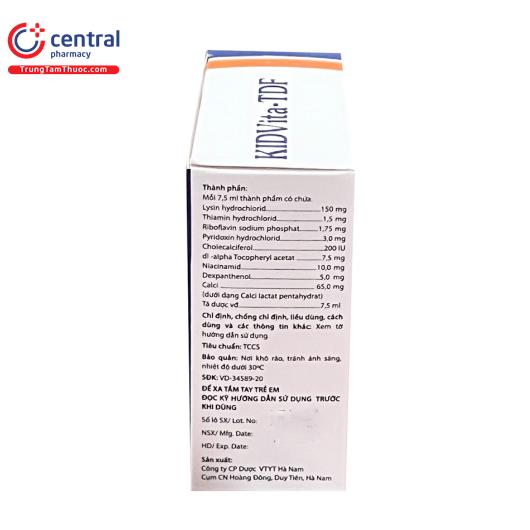 [CHÍNH HÃNG] Thuốc KIDVita-TDF 7,5ml bổ sung các vitamin và acid amin