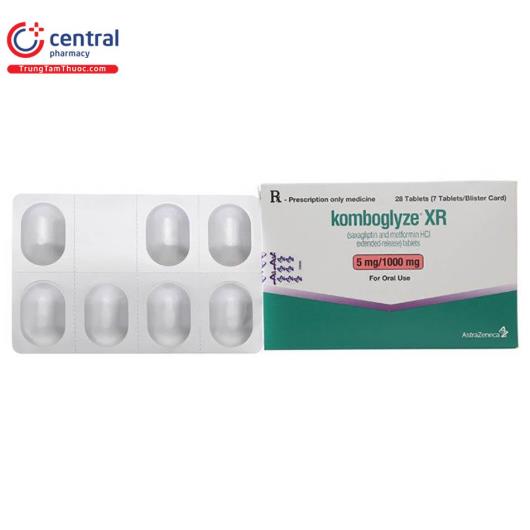 Thuốc komboglyze XR 5mg/1000mg - Thuốc điều trị tiểu đường type 2