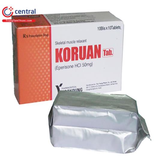 Thuốc Koruan Tab. - Thuốc giãn cơ, điều trị liệt cơ hiệu quả