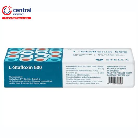 Thuốc kháng sinh L-Stafloxin 500 Stella: tác dụng, liều dùng