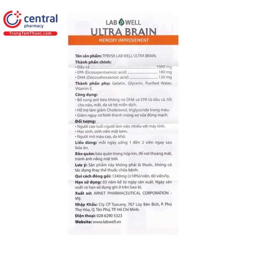 [CHÍNH HÃNG] Thuốc Lab Well Ultra Brain kích thích hoạt động trí não