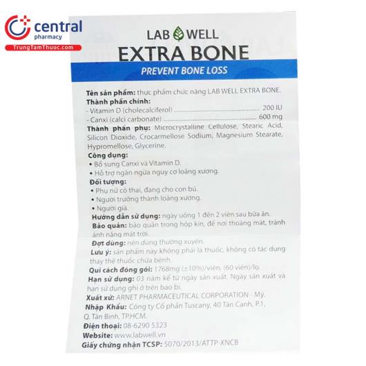 Thuốc Lab Well Extra Bone hỗ trợ điều trị và phòng ngừa loãng xương