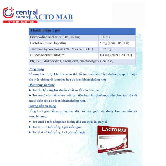 [CHÍNH HÃNG] Thuốc Lacto Mab Strains cho đường ruột của bé khỏe mạnh