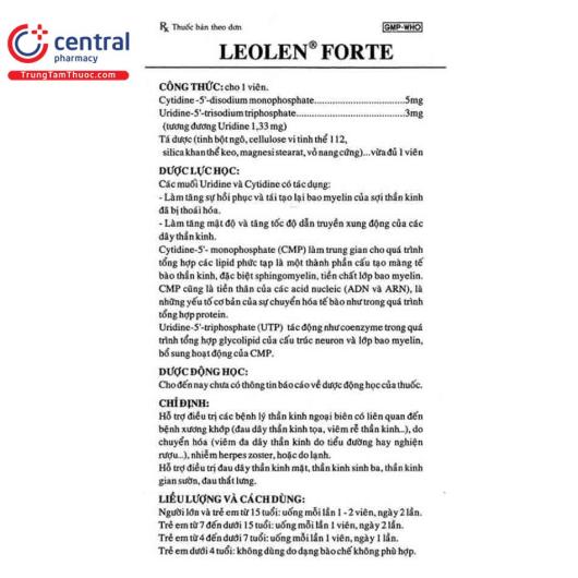 Thuốc Leolen Forte: thành phần, công dụng, đối tượng sử dụng