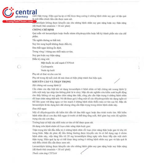 [CHÍNH HÃNG] Thuốc Lercatop 10mg - điều trị tăng huyết áp