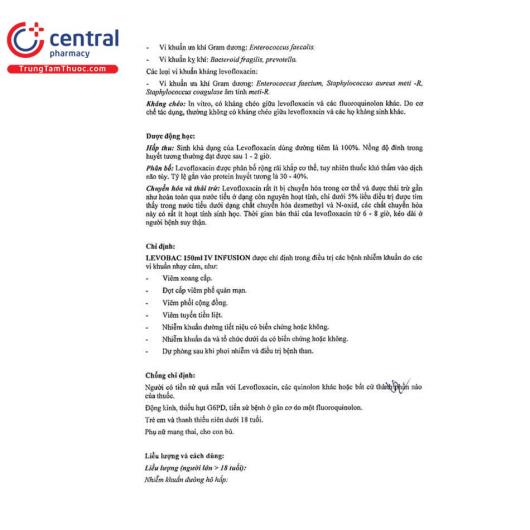 [CHÍNH HÃNG] Thuốc Levobac 150ml IV Infusion - Thuốc kháng sinh