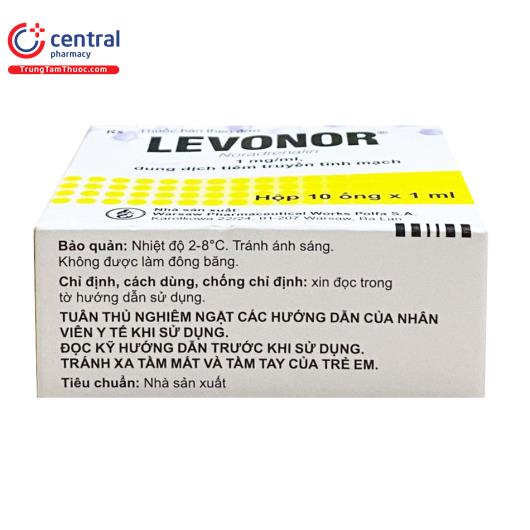 Thuốc Levonor 1mg/ml - Thuốc điều trị rối loạn tuần hoàn, sốc phản vệ