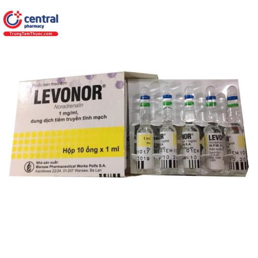 Thuốc Levonor 1mg/ml - Thuốc điều trị rối loạn tuần hoàn, sốc phản vệ