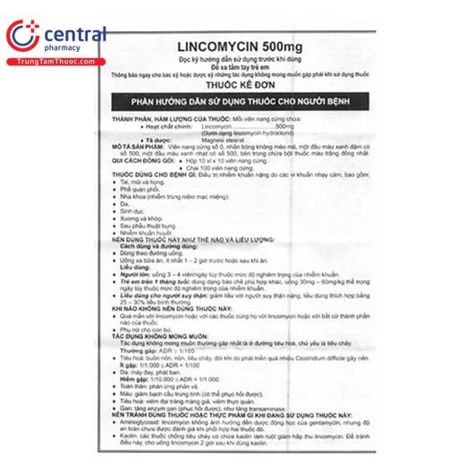 [CHÍNH HÃNG] Thuốc Lincomycin 500mg Vidipha - Cách sử dụng hiệu quả