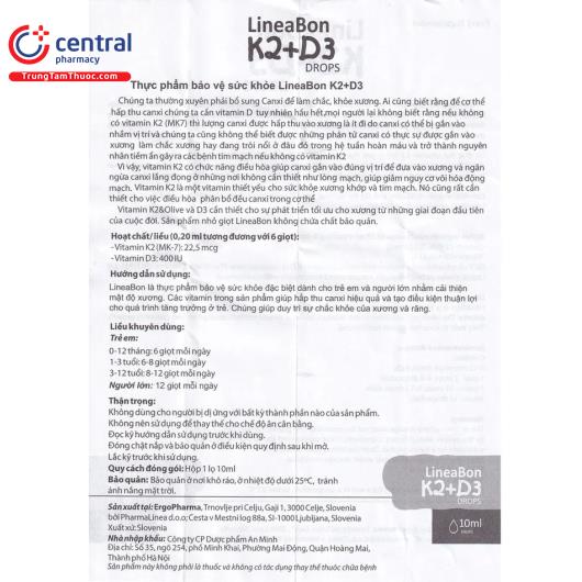 [CHÍNH HÃNG] LineaBon K2+D3 10ml giúp trẻ phát triển toàn diện