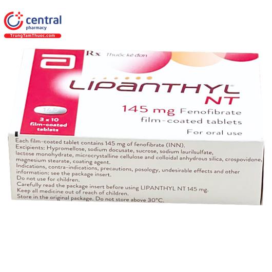 [CHÍNH HÃNG] Thuốc điều trị rối loạn lipid mỡ máu Lipanthyl NT 145mg