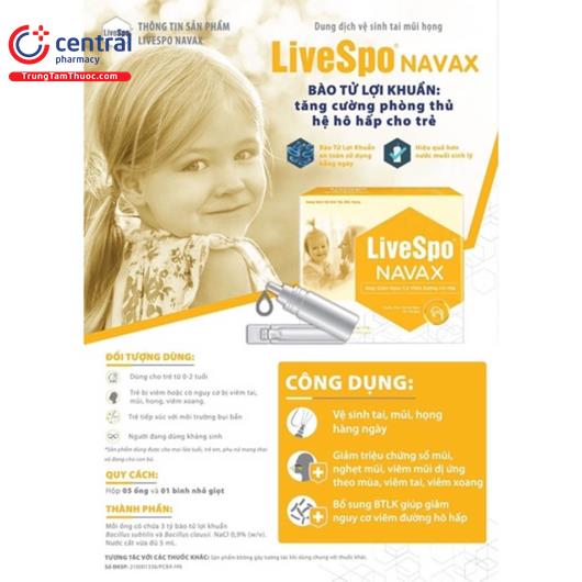 [CHÍNH HÃNG] Thuốc xịt LiveSpo Navax Kids vàng cho trẻ sơ sinh