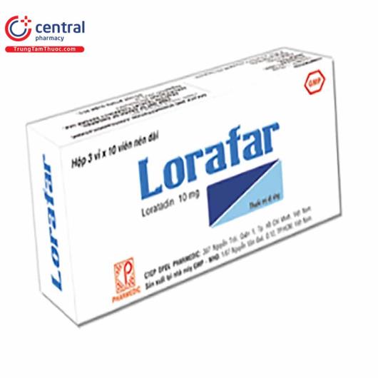 Thuốc Lorafar (Loratadine 10mg) - Thuốc có tác dụng chống dị ứng
