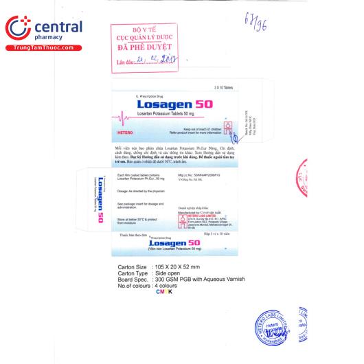 [CHÍNH HÃNG] Thuốc Losagen 50 - điều trị tăng huyết áp