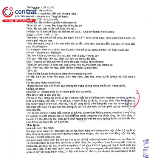 [CHÍNH HÃNG] Thuốc Losagen 50 - điều trị tăng huyết áp