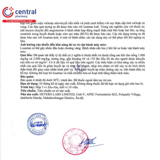 [CHÍNH HÃNG] Thuốc Losagen 50 - điều trị tăng huyết áp