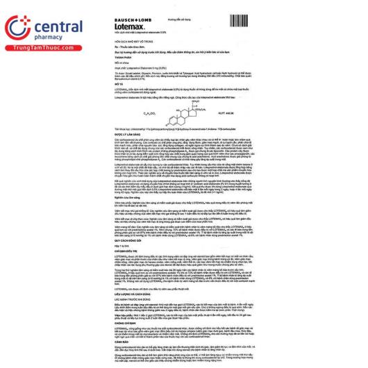 Thuốc Lotemax 0,5%: tác dụng, liều dùng và giá bán