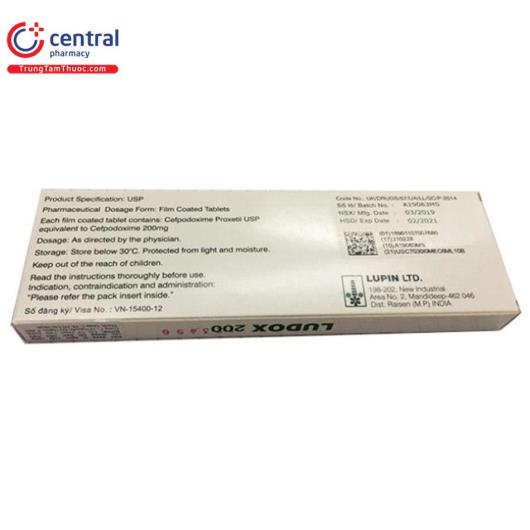 Thuốc Ludox 200 (Cefpodoxime 200mg): Tác dụng, chỉ định và liều dùng