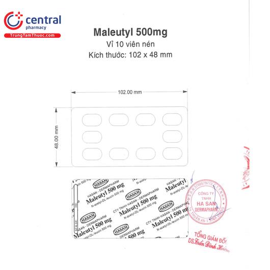 [CHÍNH HÃNG] Thuốc Maleutyl 500mg - điều trị chóng mặt