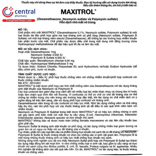 Thuốc Maxitrol 5ml: Thuốc điều trị viêm mắt hiệu quả