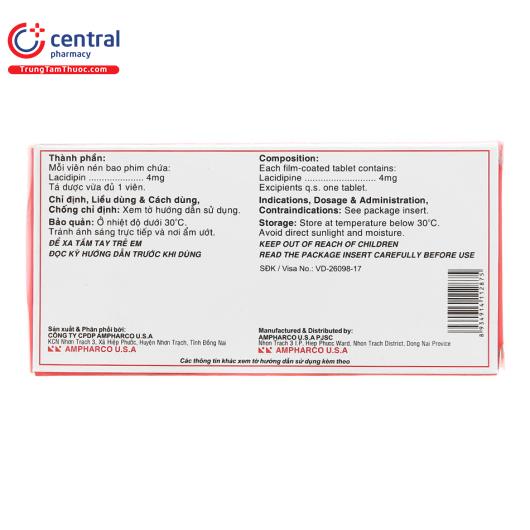 [CHÍNH HÃNG] Thuốc Maxxcardio LA 4 - điều trị tăng huyết áp