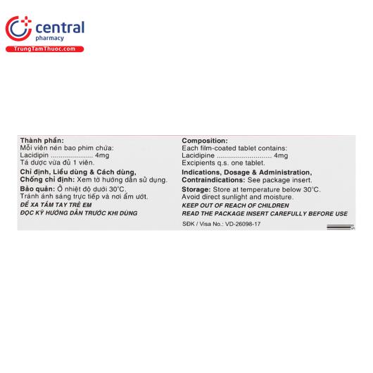 [CHÍNH HÃNG] Thuốc Maxxcardio LA 4 - điều trị tăng huyết áp