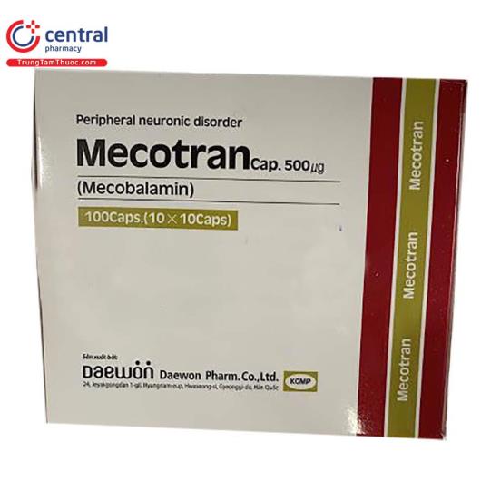 Thuốc Mecotran Cap. 500mcg - thuốc bổ sung vitamin B12