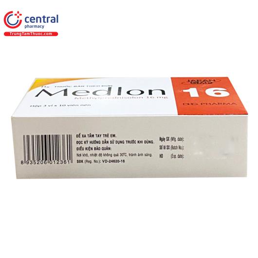 Thuốc Medlon 16: Tác dụng, liều dùng và tác dụng phụ