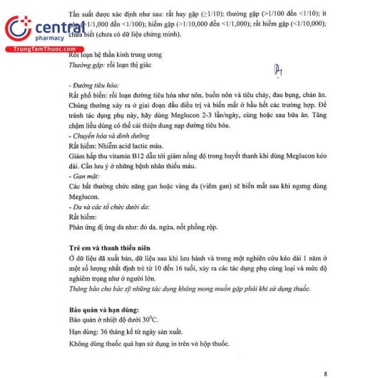 Thuốc Meglucon 1000mg - Thuốc điều trị bệnh đái tháo đường