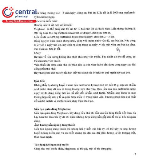 Thuốc Meglucon 1000mg - Thuốc điều trị bệnh đái tháo đường