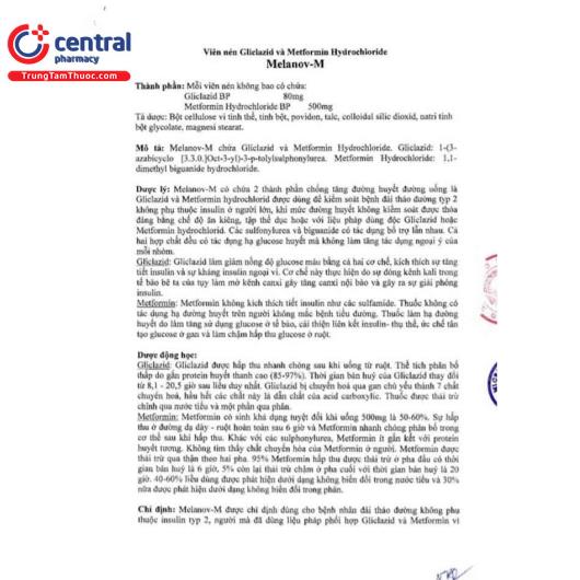 [CHÍNH HÃNG] Thuốc Melanov-M điều trị đái tháo đường tuýp 2