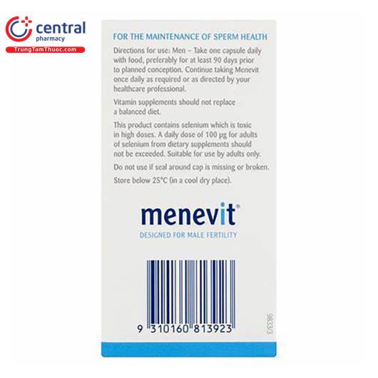 [CHÍNH HÃNG] Thuốc Menevit 90 viên - Cải thiện chất lượng tinh trùng