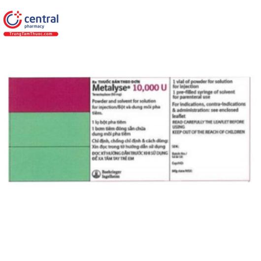 Thuốc tiêm Metalyse 10.000 IU - giúp tiêu sợi huyết ở bệnh đột quỵ