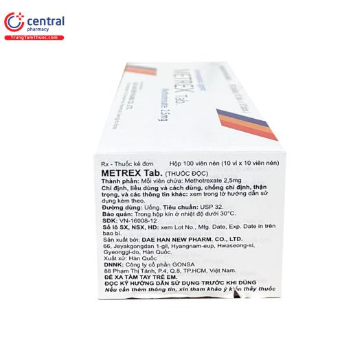 [CHÍNH HÃNG] Thuốc Metrex 2,5mg - Thuốc điều trị ung thư