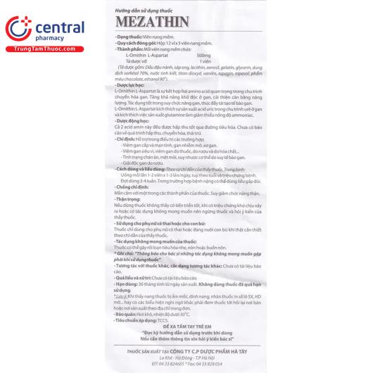 [CHÍNH HÃNG] Thuốc Mezathin - Thuốc bảo vệ tế bào gan hiệu quả