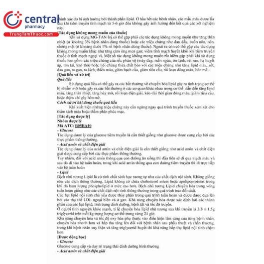 [CHÍNH HÃNG] Thuốc MG-TAN Inj. 360ml - Túi đạm truyền dinh dưỡng