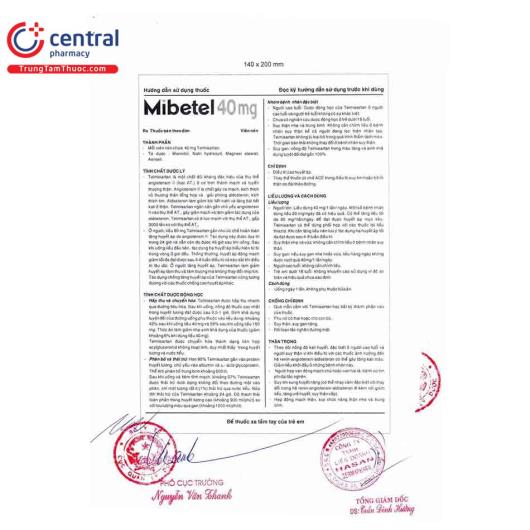 [CHÍNH HÃNG] Thuốc Mibetel 40mg - thuốc điều trị tăng huyết áp