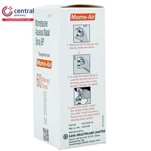 [CHÍNH HÃNG] Thuốc xịt mũi Ấn Độ Mome-Air 60 điều trị viêm mũi dị ứng