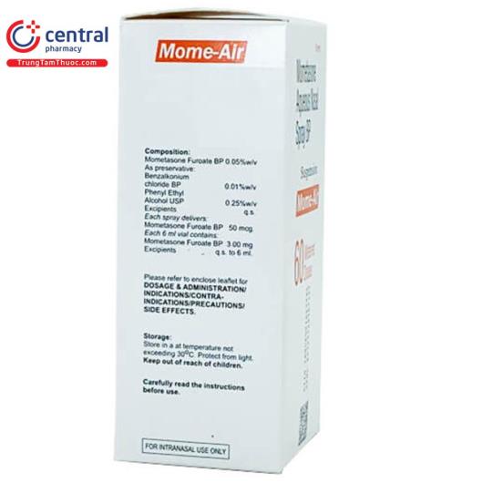 [CHÍNH HÃNG] Thuốc xịt mũi Ấn Độ Mome-Air 60 điều trị viêm mũi dị ứng