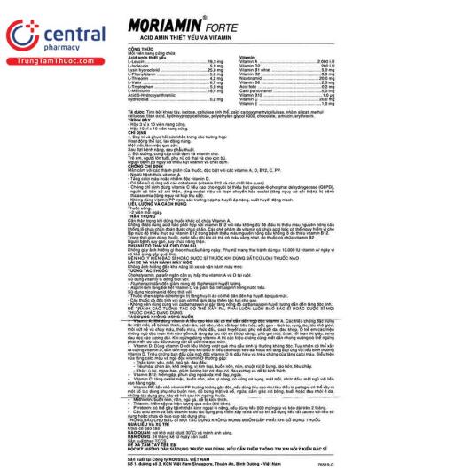 Thuốc Moriamin Forte - Cung cấp acid amin và các vitamin thiết yếu