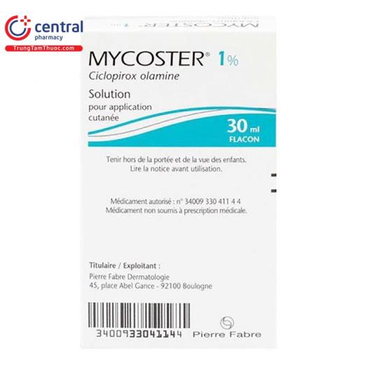 Thuốc Mycoster 1% Solution 30ml điều trị nấm da, nấm móng, lang ben