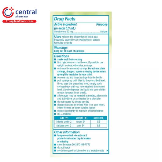 [CHÍNH HÃNG] Thuốc Mylicon Gas Relief Drops 30ml hỗ trợ tiêu hóa