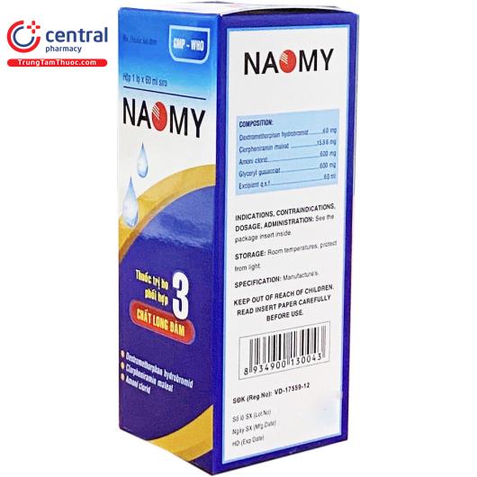 Thuốc Naomy Siro 60ml đặc trị ho hiệu quả: liều dùng, giá bán