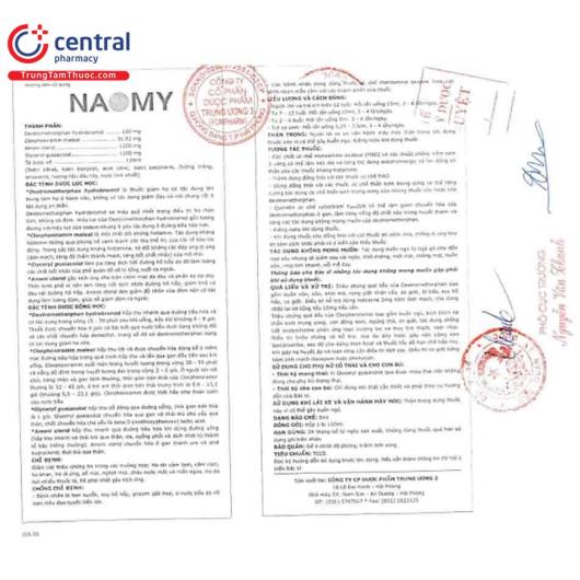 [CHÍNH HÃNG] Thuốc Naomy Siro 120ml - dứt điểm cơn ho cho trẻ nhỏ